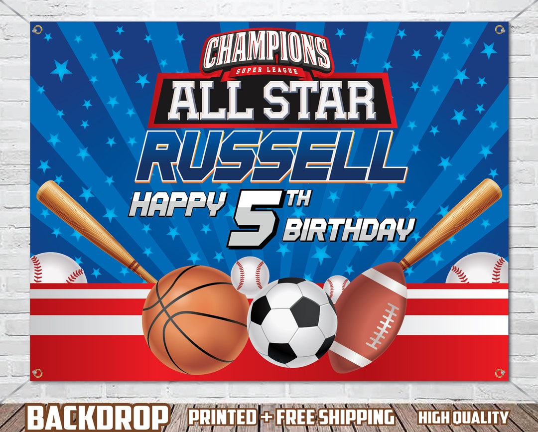 All Star Sport Birthday Backdrop - Etsy