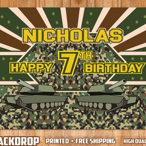 Army Military Birthday Backdrop - Etsy