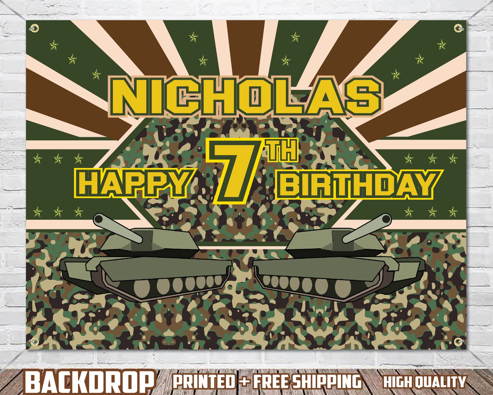 Army Military Birthday Backdrop - Etsy