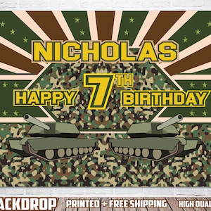 Army Military Birthday Backdrop - Etsy