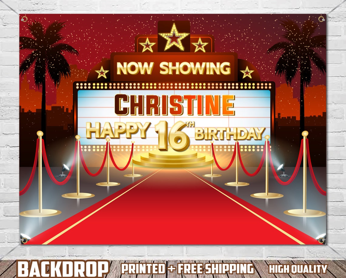 Hollywood Backdrop Hollywood Banner Printed and Shipped - Etsy