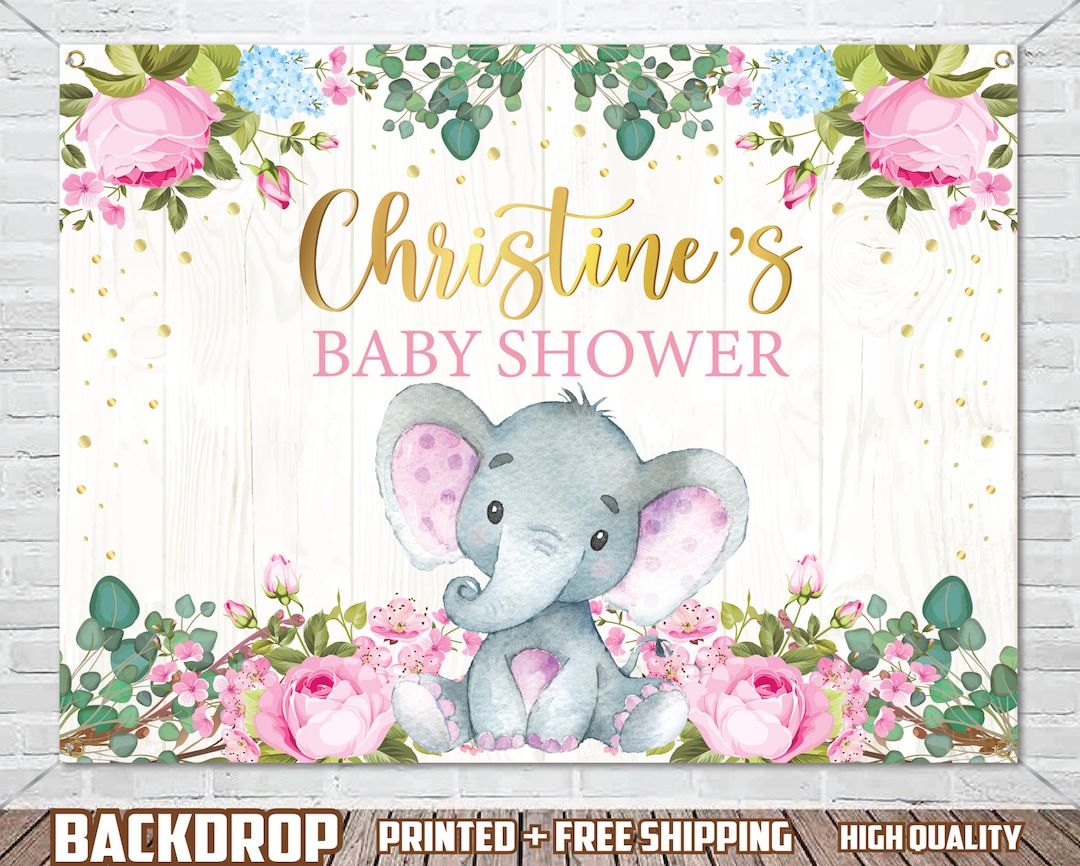 Elephant Pink Baby Shower Backdrop - Etsy