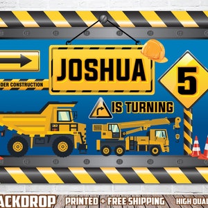 Construction Birthday Backdrop - Etsy