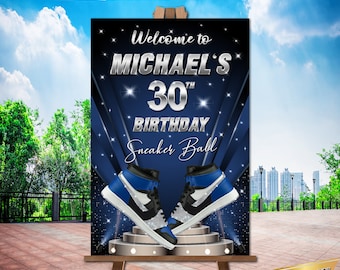 Sneaker Ball Welcome Sign Printable Sneaker Party Birthday Sign Digital ...
