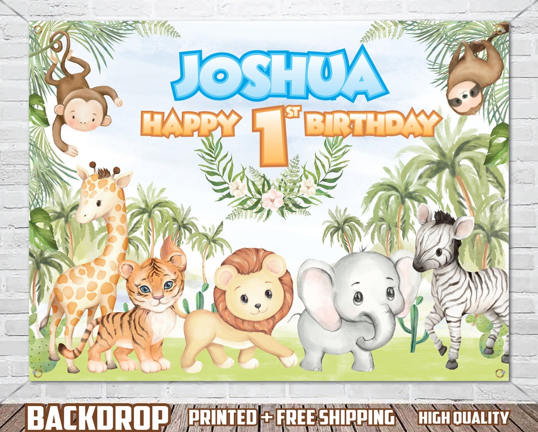 Baby Safari Jungle Birthday Backdrop - Etsy