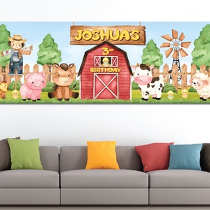 Farm Barnyard Birthday Banner - Etsy