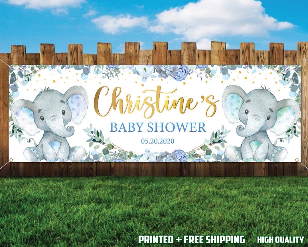 Elephant Baby Shower Banner - Etsy