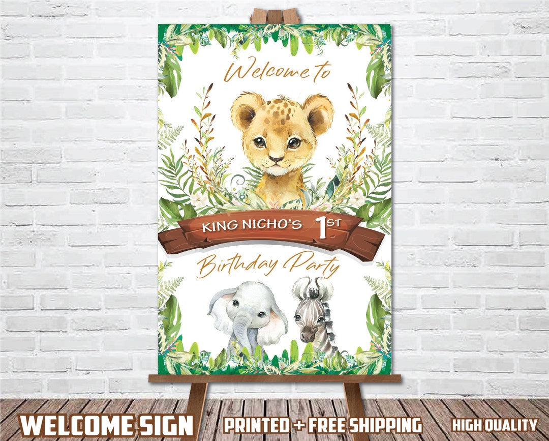 Baby Lion Birthday Welcome Sign - Etsy