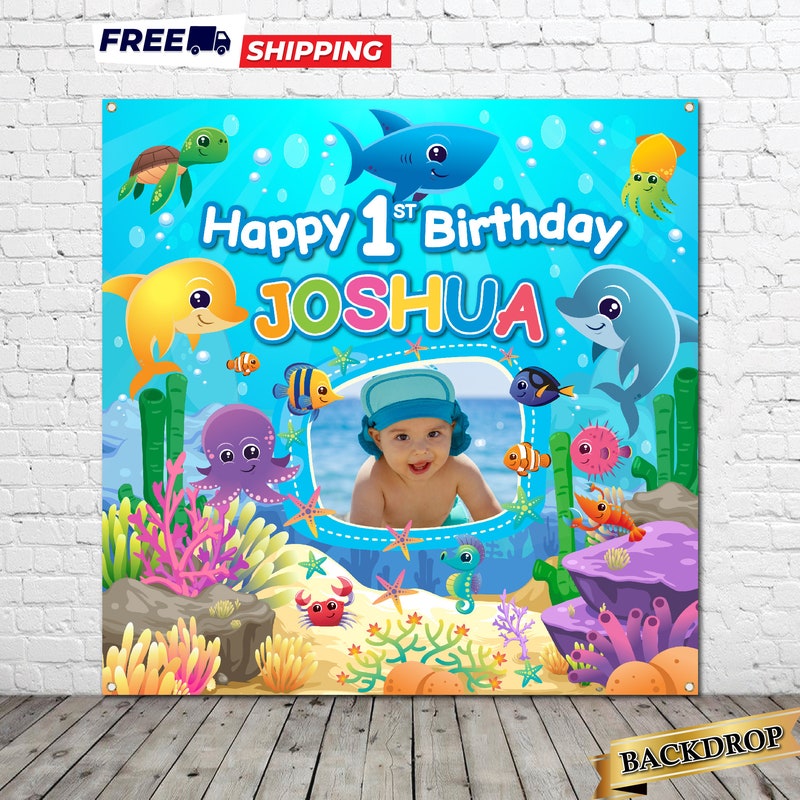 Baby Shark Backdrop - Etsy