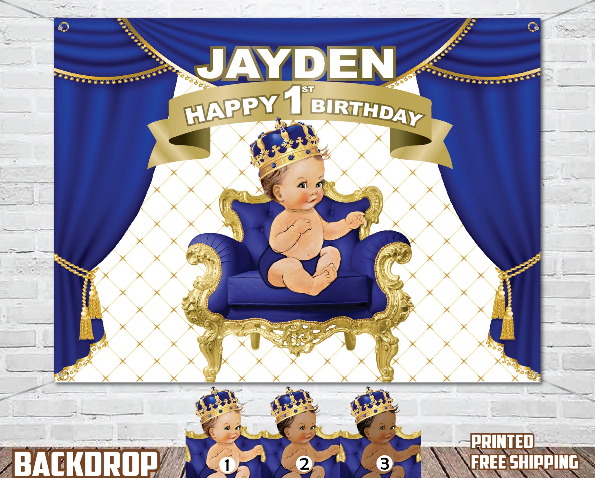 Baby Prince Birthday Backdrop - Etsy