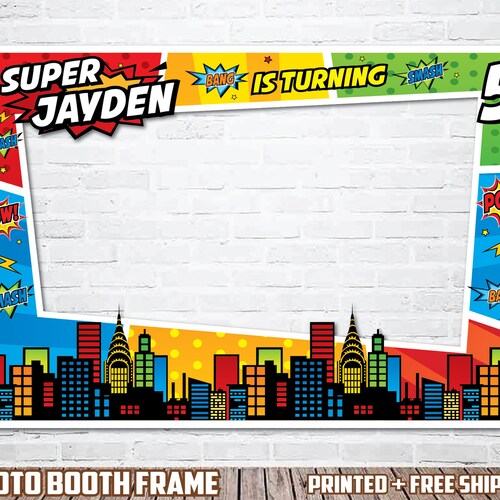 Super Hero Photo Booth Frame Digital File - Etsy