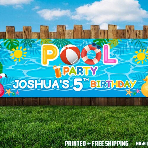 Pool Party Birthday Yard Sign - Etsy