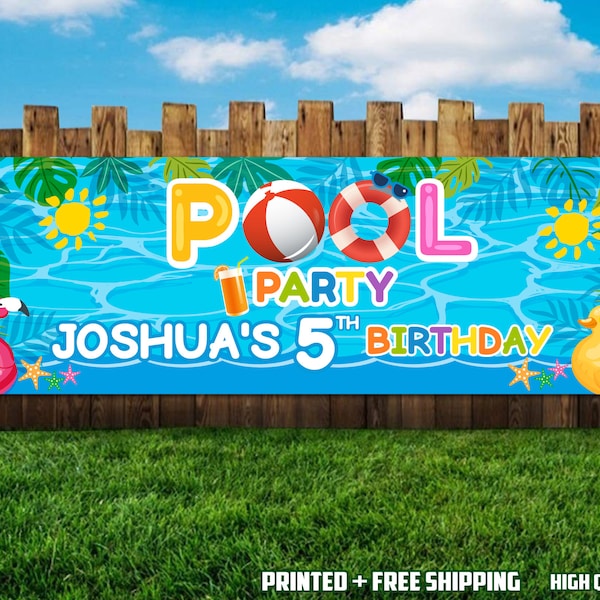 Pool Party Banner - Etsy