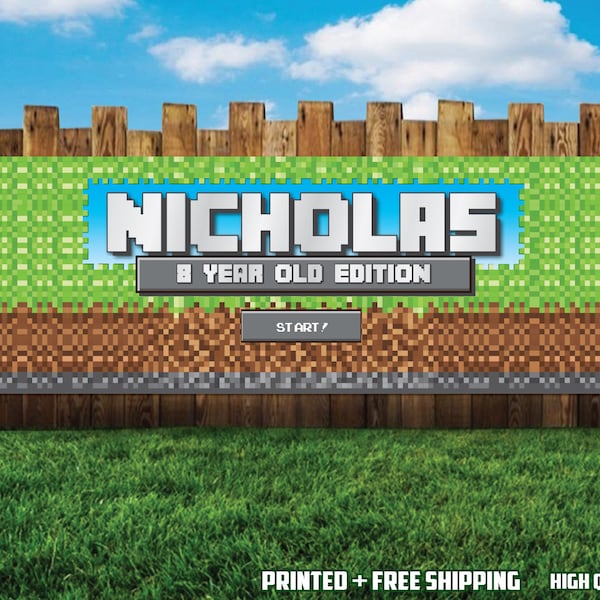 Pixel Birthday Banner - Etsy