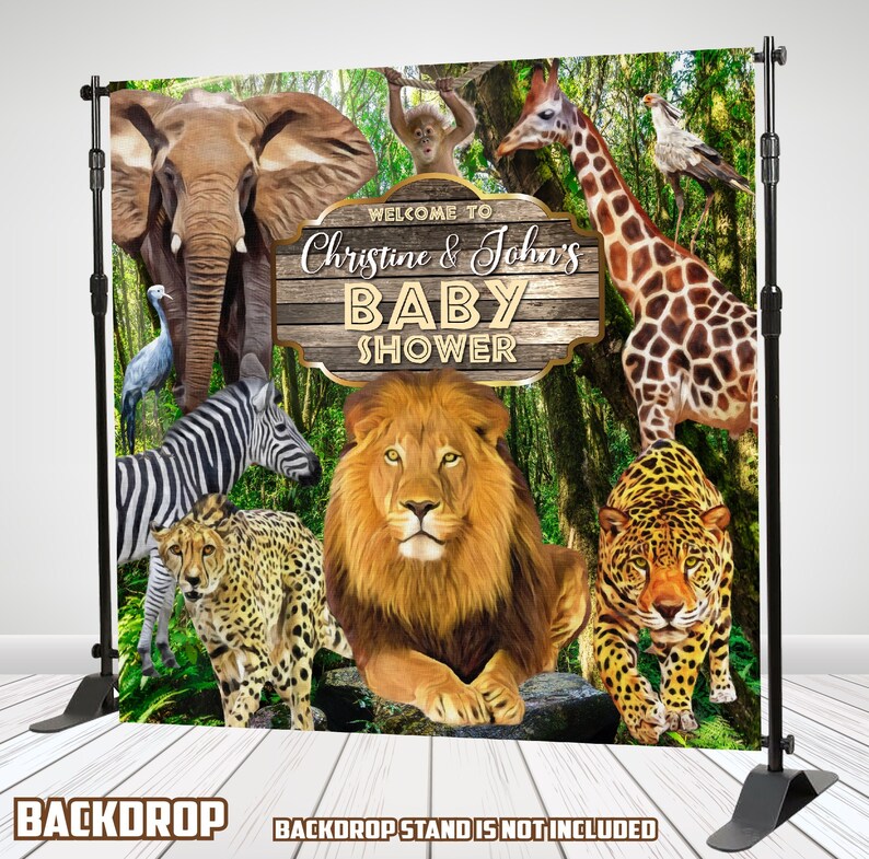 Jungle Safari Birthday Backdrop - Etsy