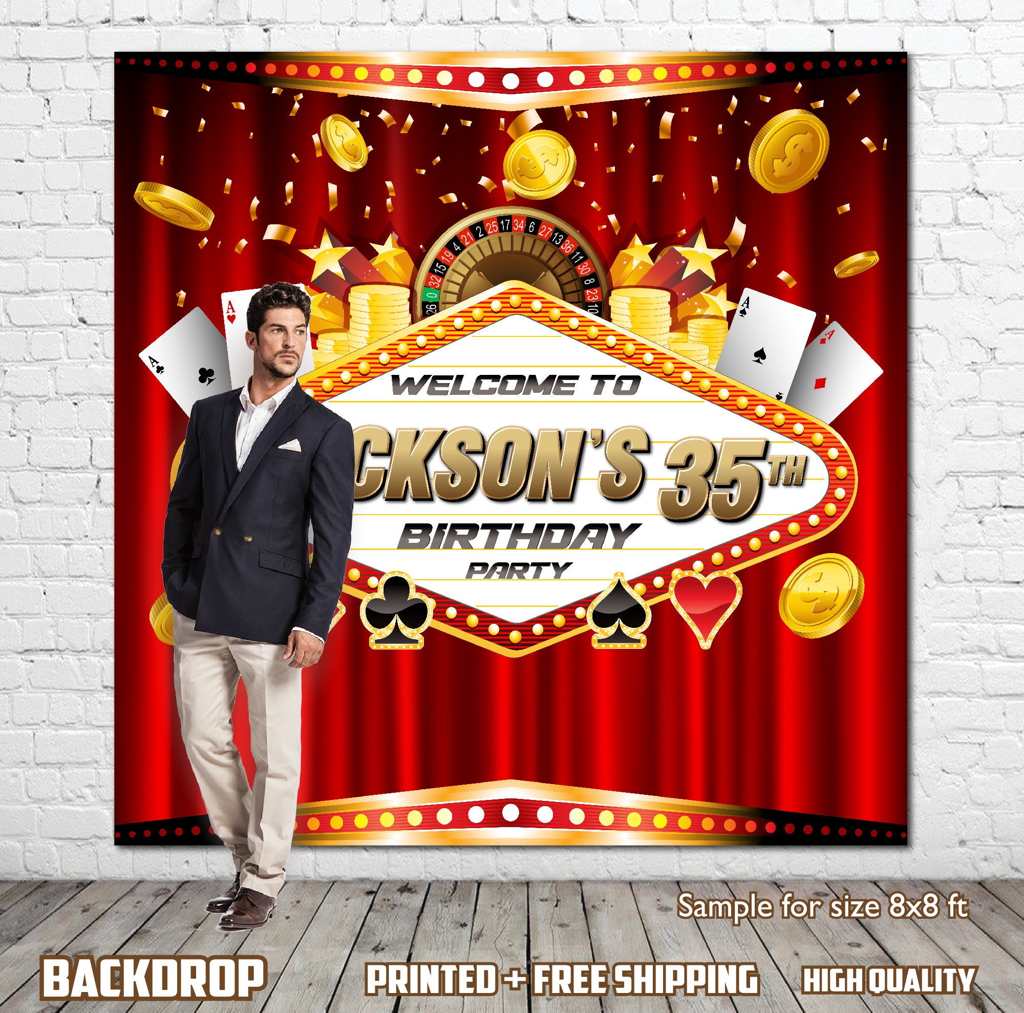 Casino Jackpot Birthday Backdrop - Etsy