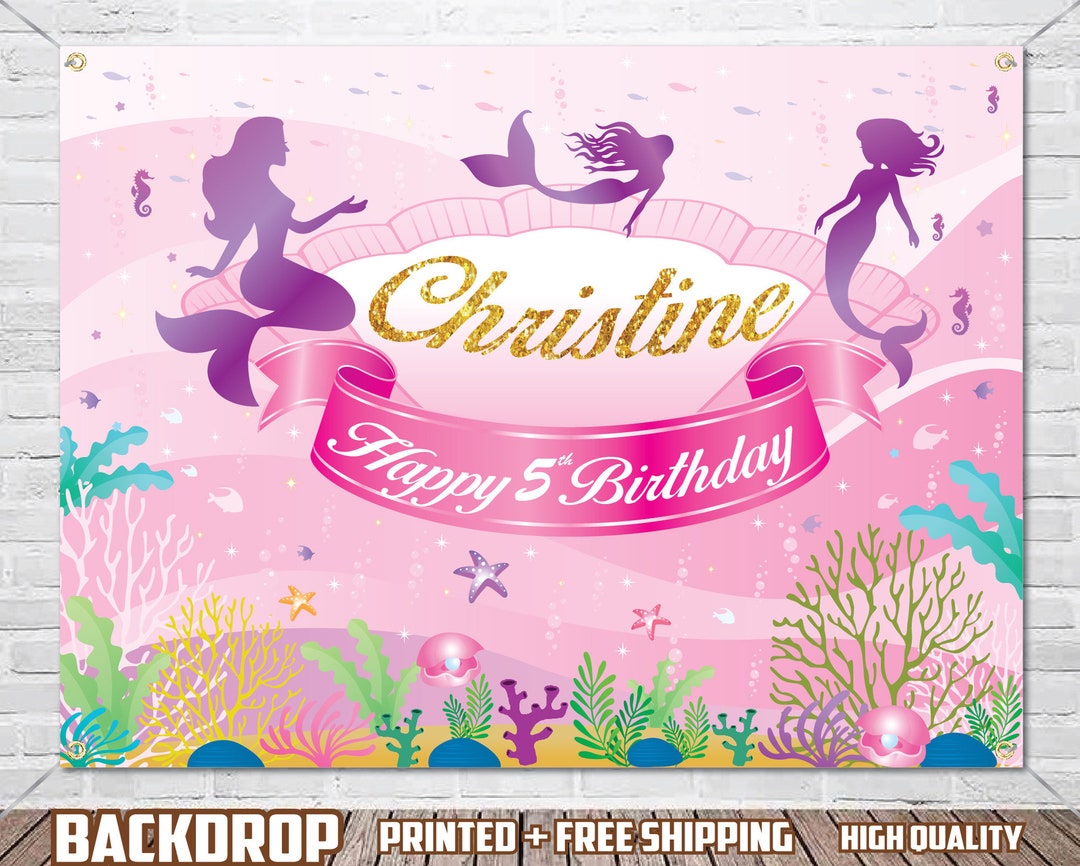 Mermaid Pink Backdrop, Banner, High Quality - Etsy