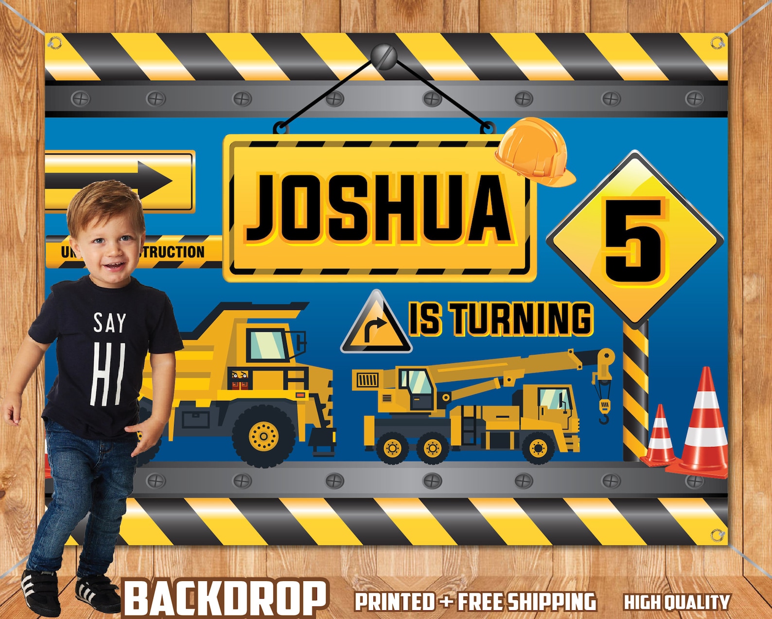 Construction Birthday Backdrop - Etsy