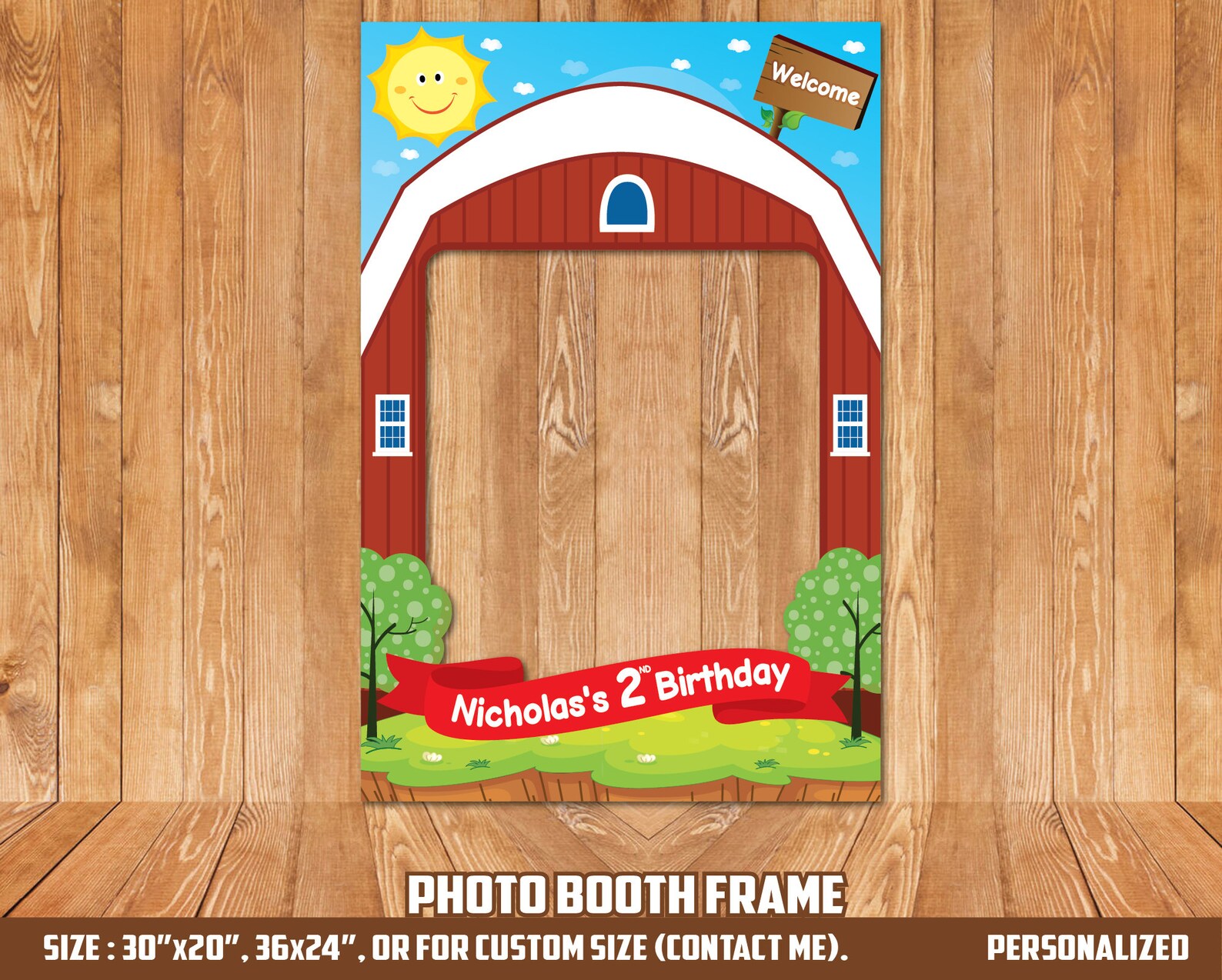 Farm Photo Booth Frame, Digital File Only - Etsy