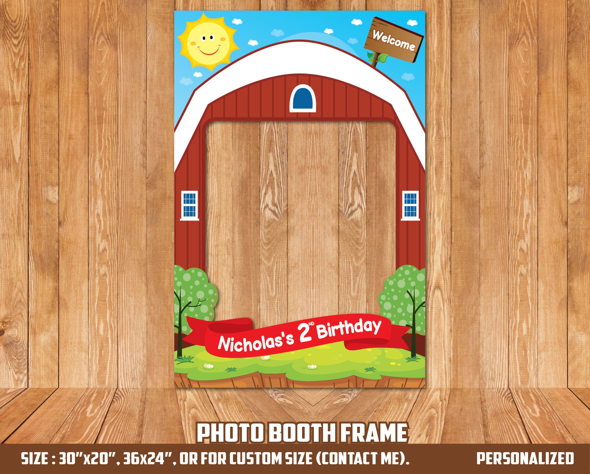 Farm Photo Booth Frame, Digital File Only - Etsy