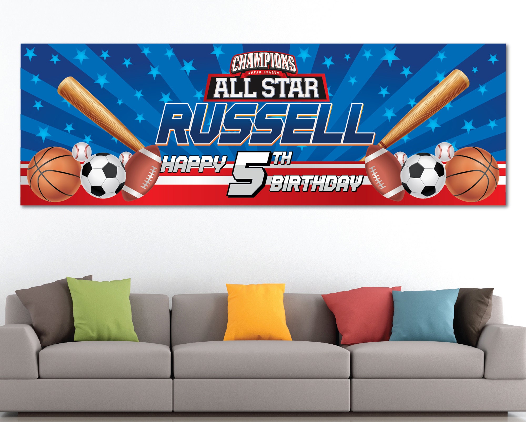 All Star Baseball Birthday Banner - Etsy