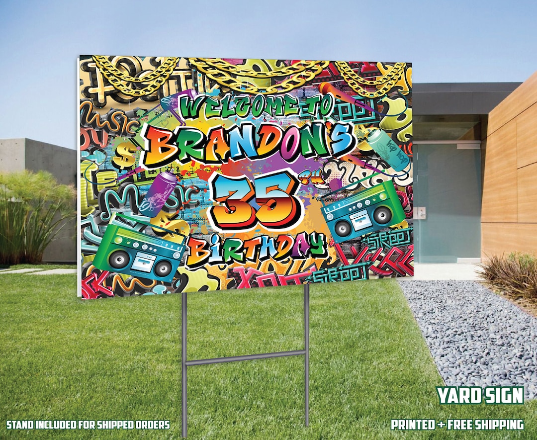 Hip Hop Graffiti Birthday Yard Sign - Etsy