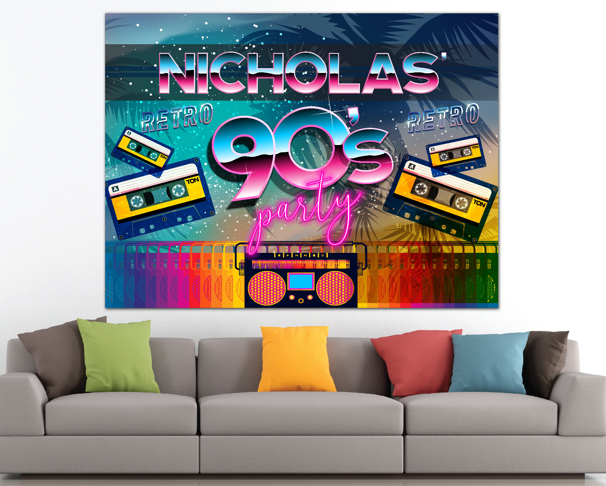 Back to the 80s 90s Birthday Backdrop - Etsy