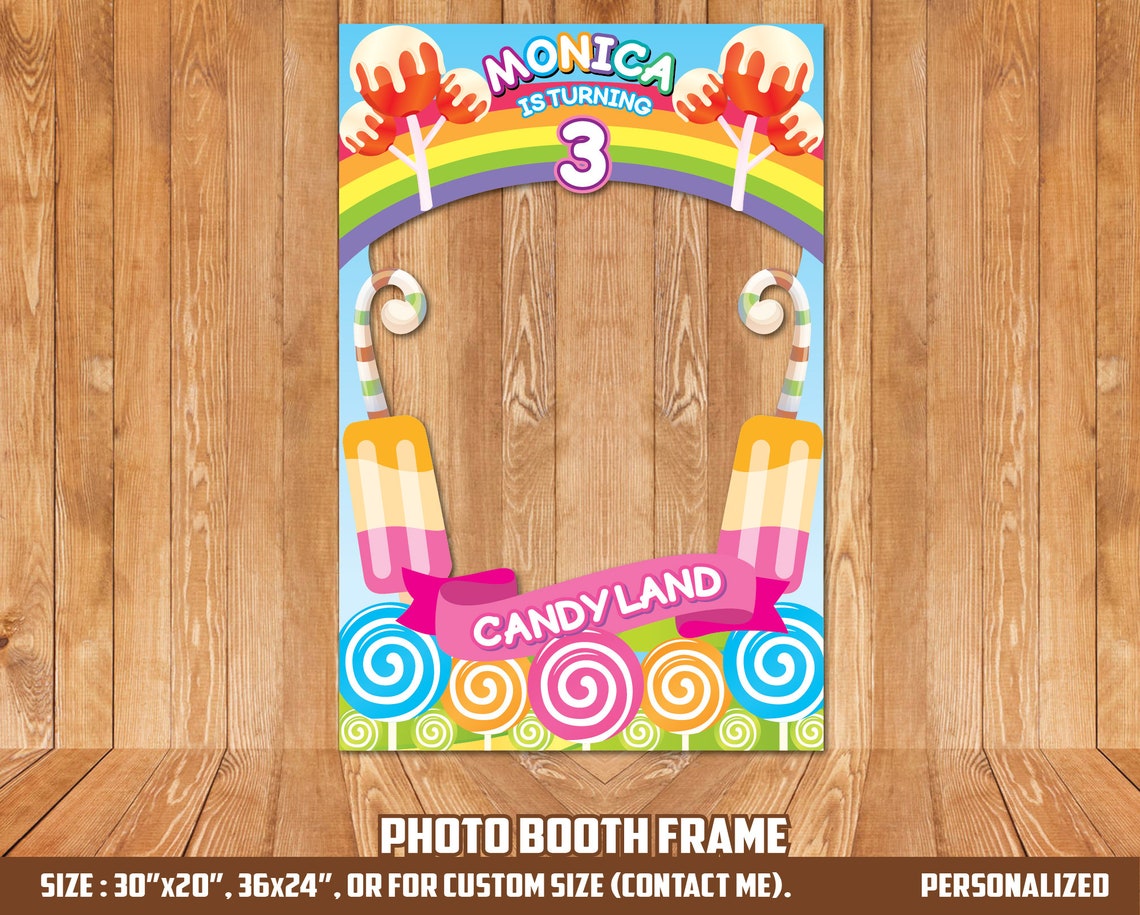 Candy Land Photo Booth Frame Digital File - Etsy