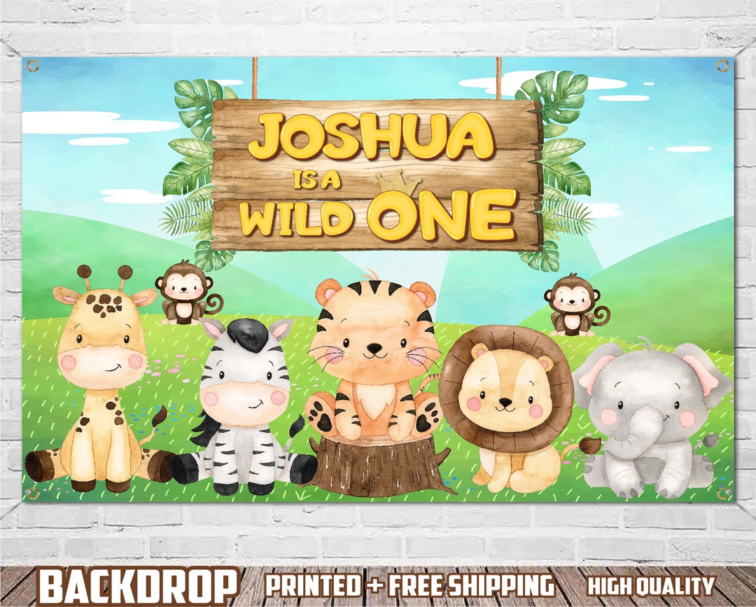 Wild One Safari Birthday Backdrop - Etsy Wild One Safari Birthday Backdrop - Etsy