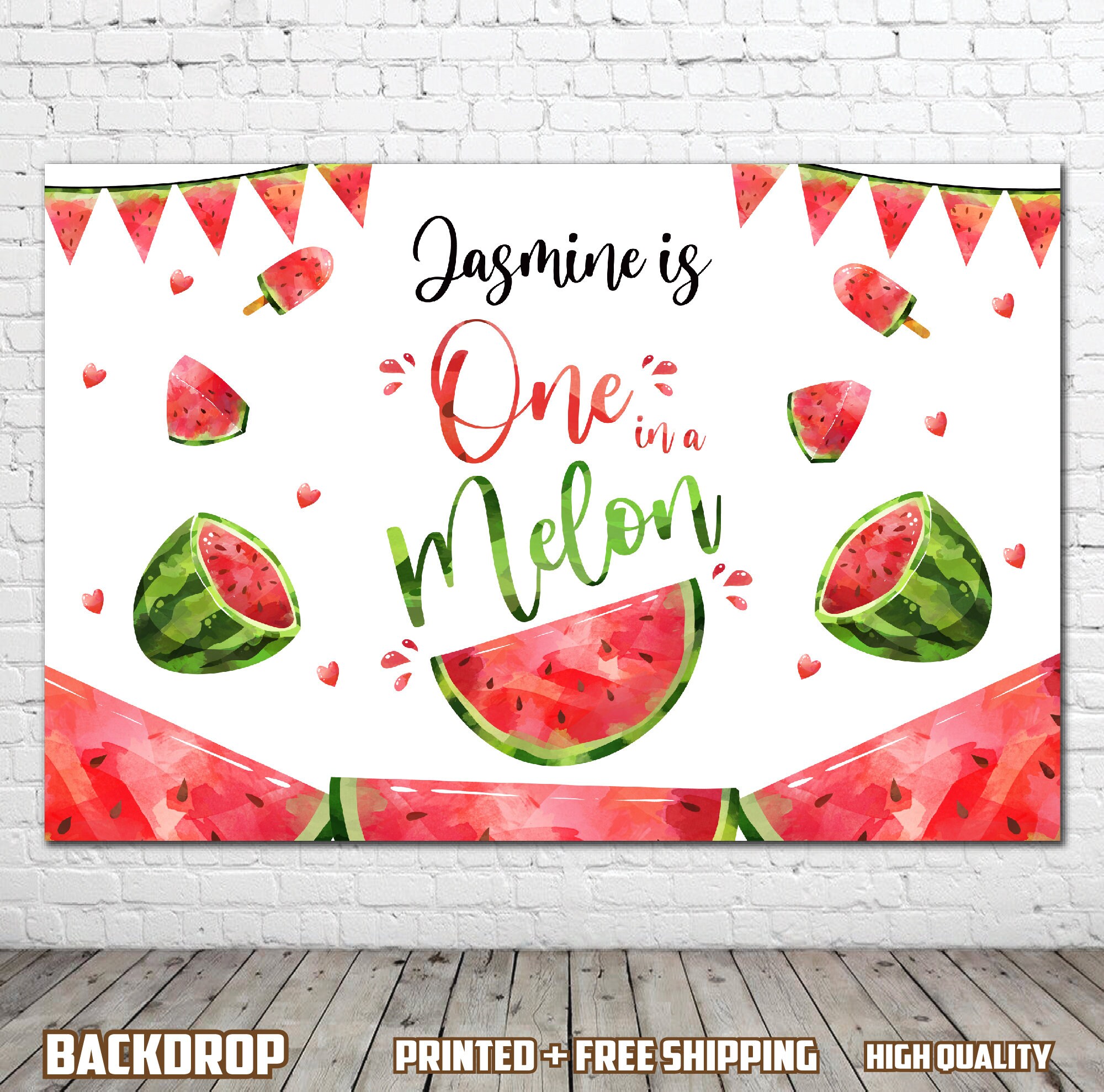 Watermelon Birthday Backdrop - Etsy