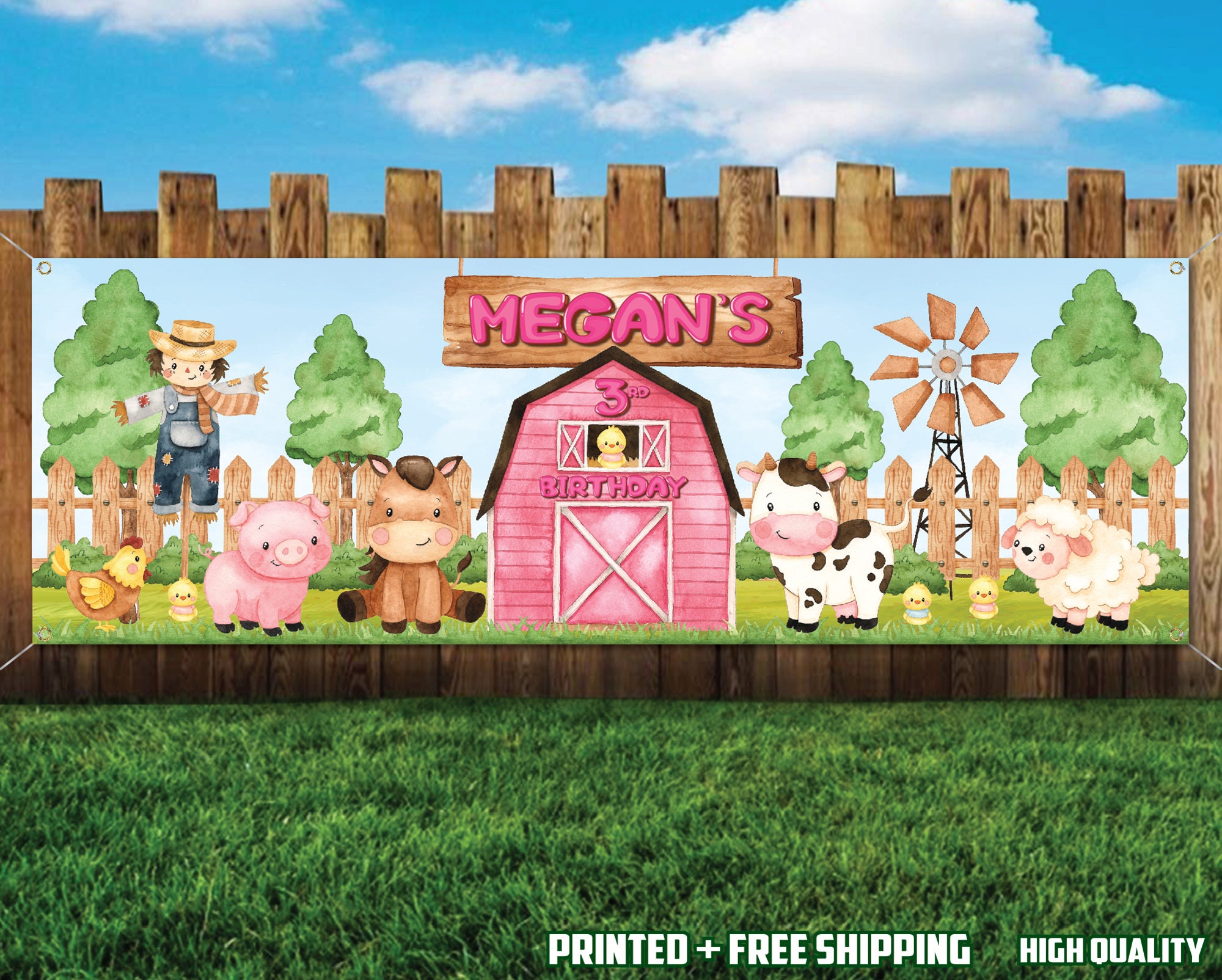 Farm Barnyard Birthday Banner - Etsy