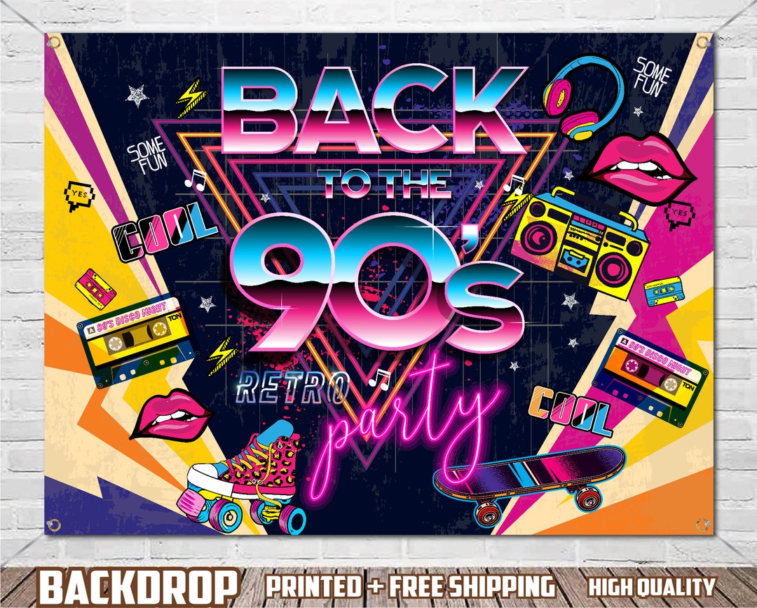 Back to the 80s 90s Party Backdrop - Etsy