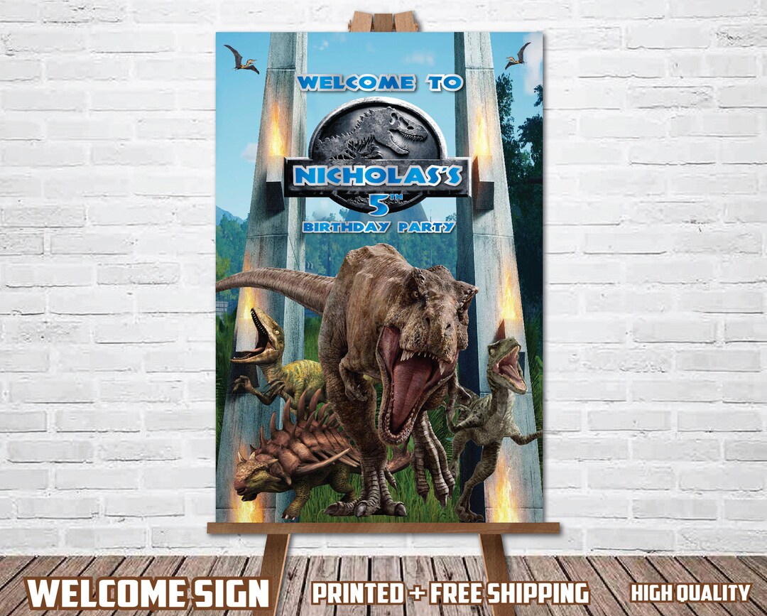 Dinosaur Welcome Sign - Etsy