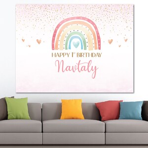 Boho Rainbow Birthday Backdrop - Etsy