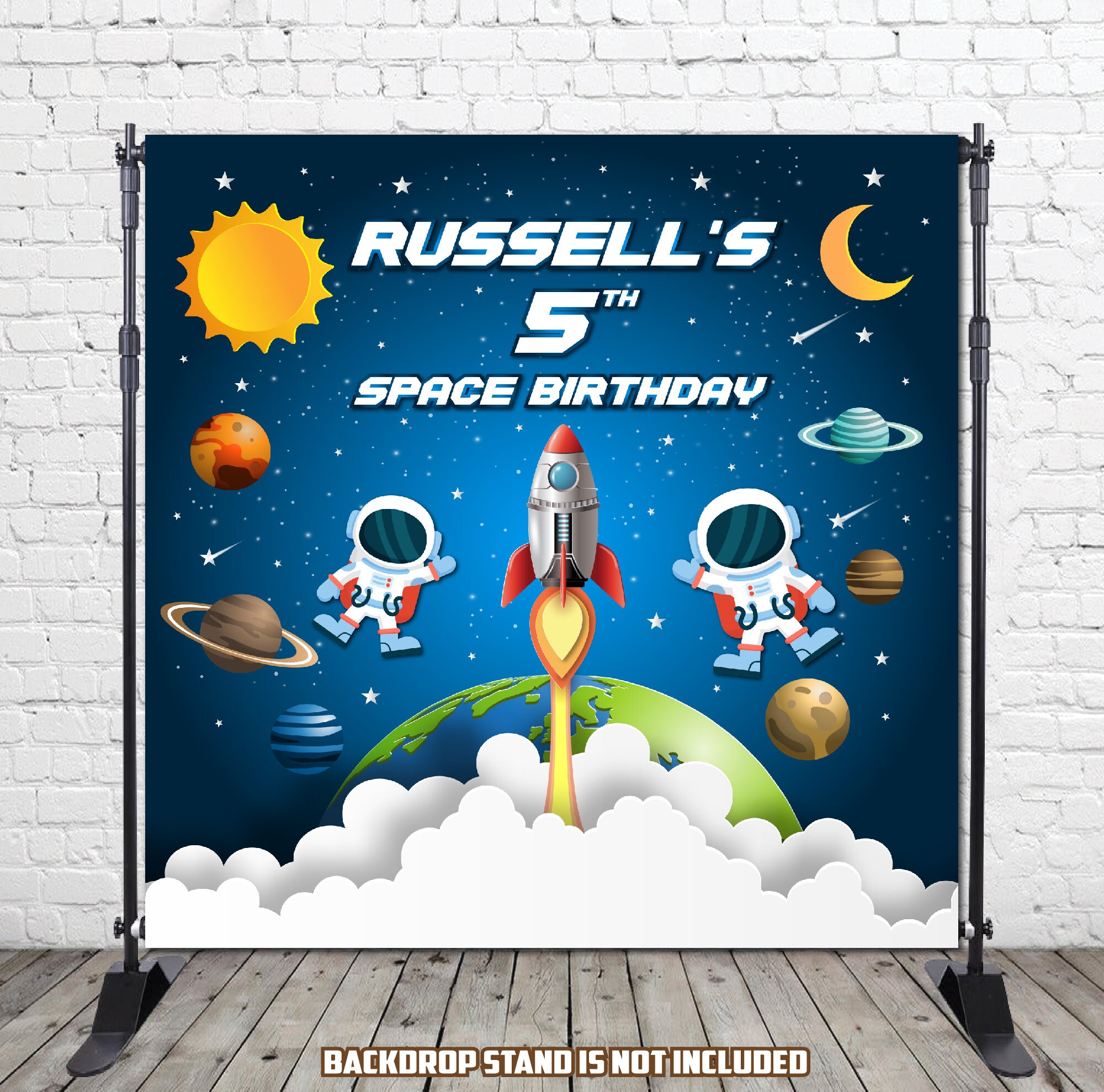 Space Astronaut Birthday Backdrop - Etsy