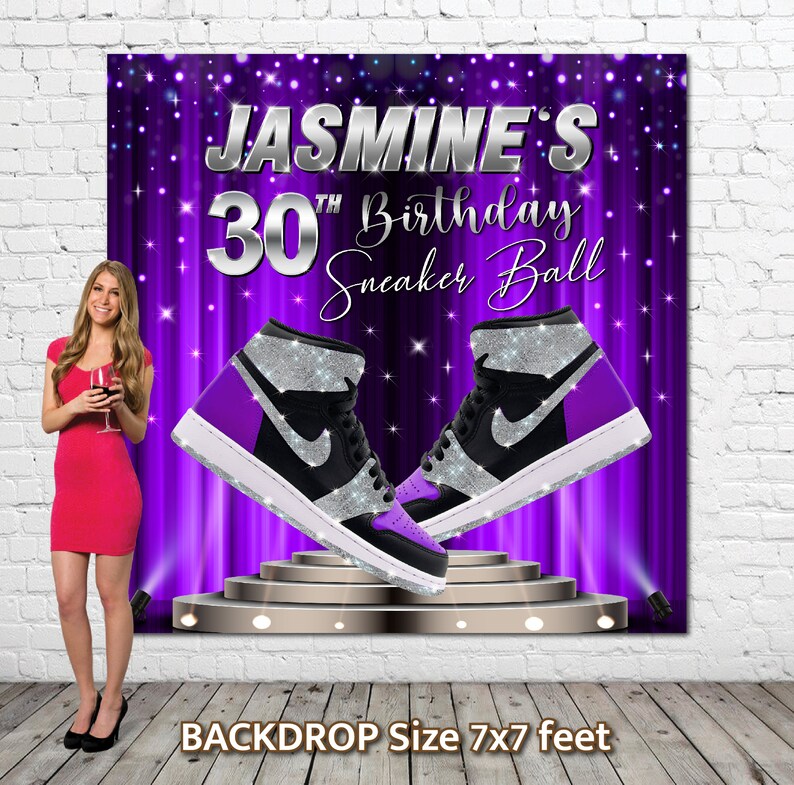 Sneaker Ball Birthday Backdrop - Etsy