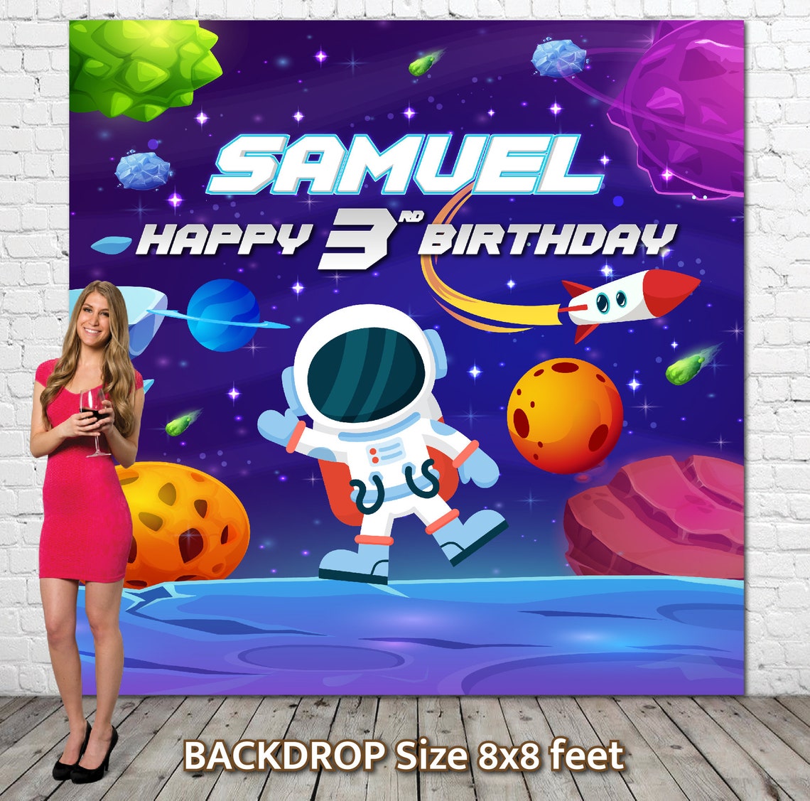 Space Astronaut Birthday Backdrop - Etsy