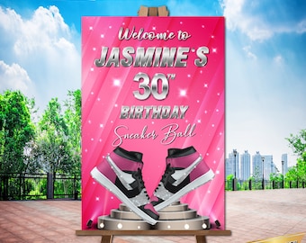 Sneaker Ball Welcome Sign: Pink & Gold Glitter (print File) - Etsy