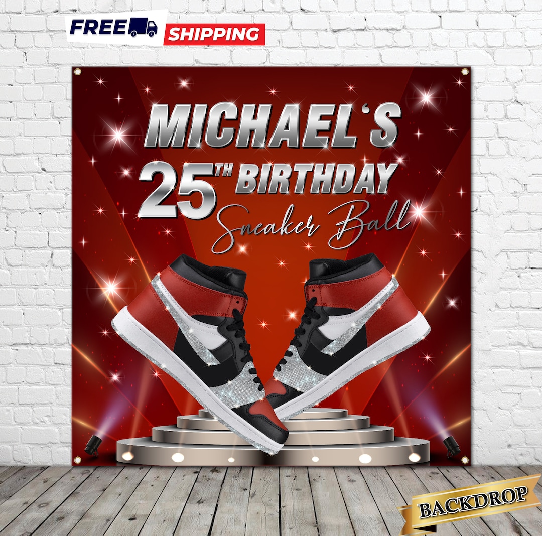 Sneaker Ball Birthday Backdrop - Etsy