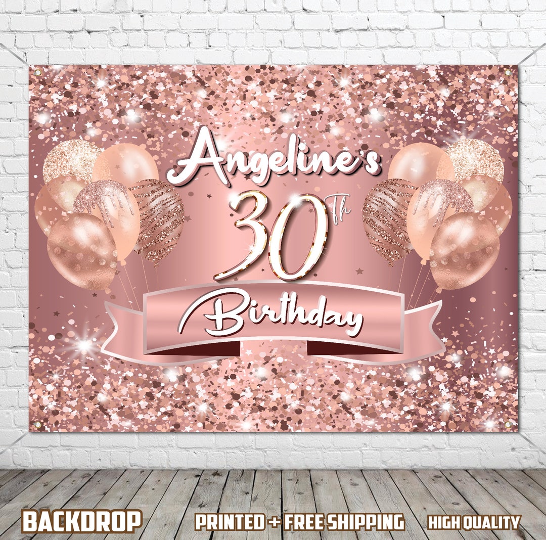Rose Gold Balloon Birthday Backdrop - Etsy
