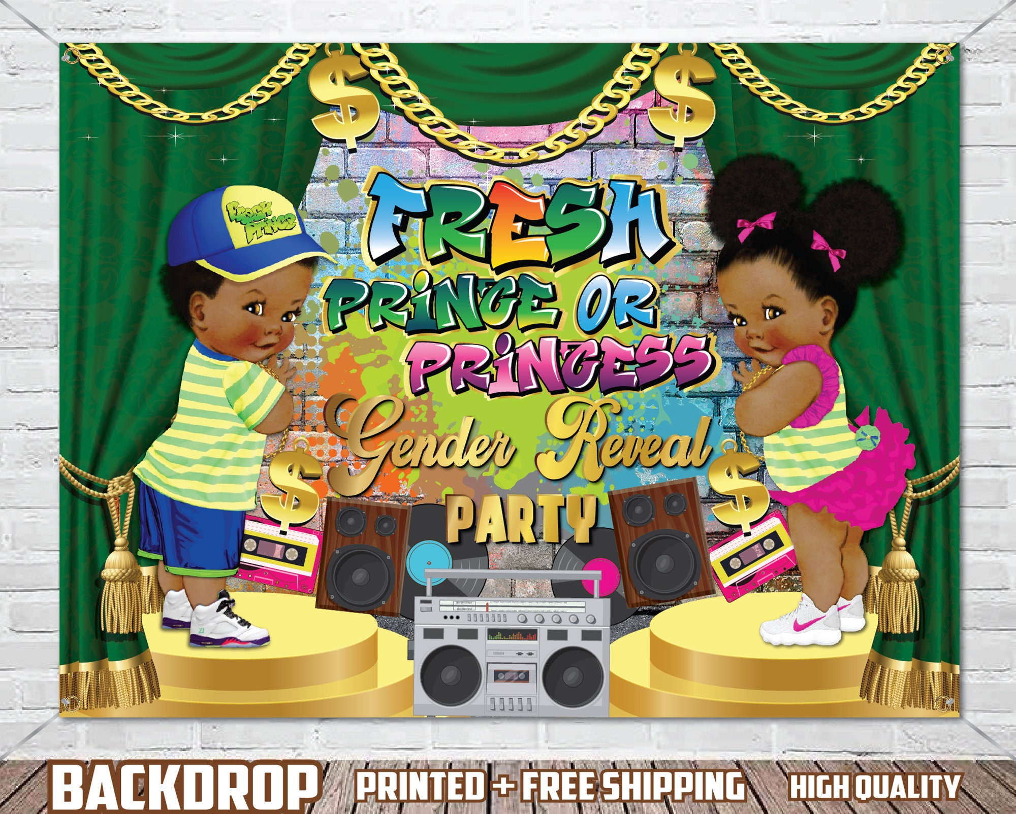 Fresh Prince or Princess Gender Reveal Invitation, Hip Hop Gender ...