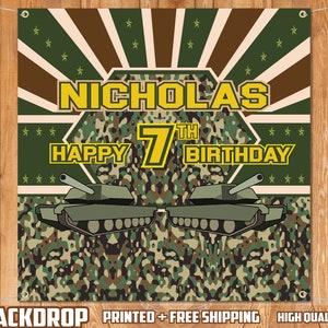 Army Military Birthday Backdrop - Etsy