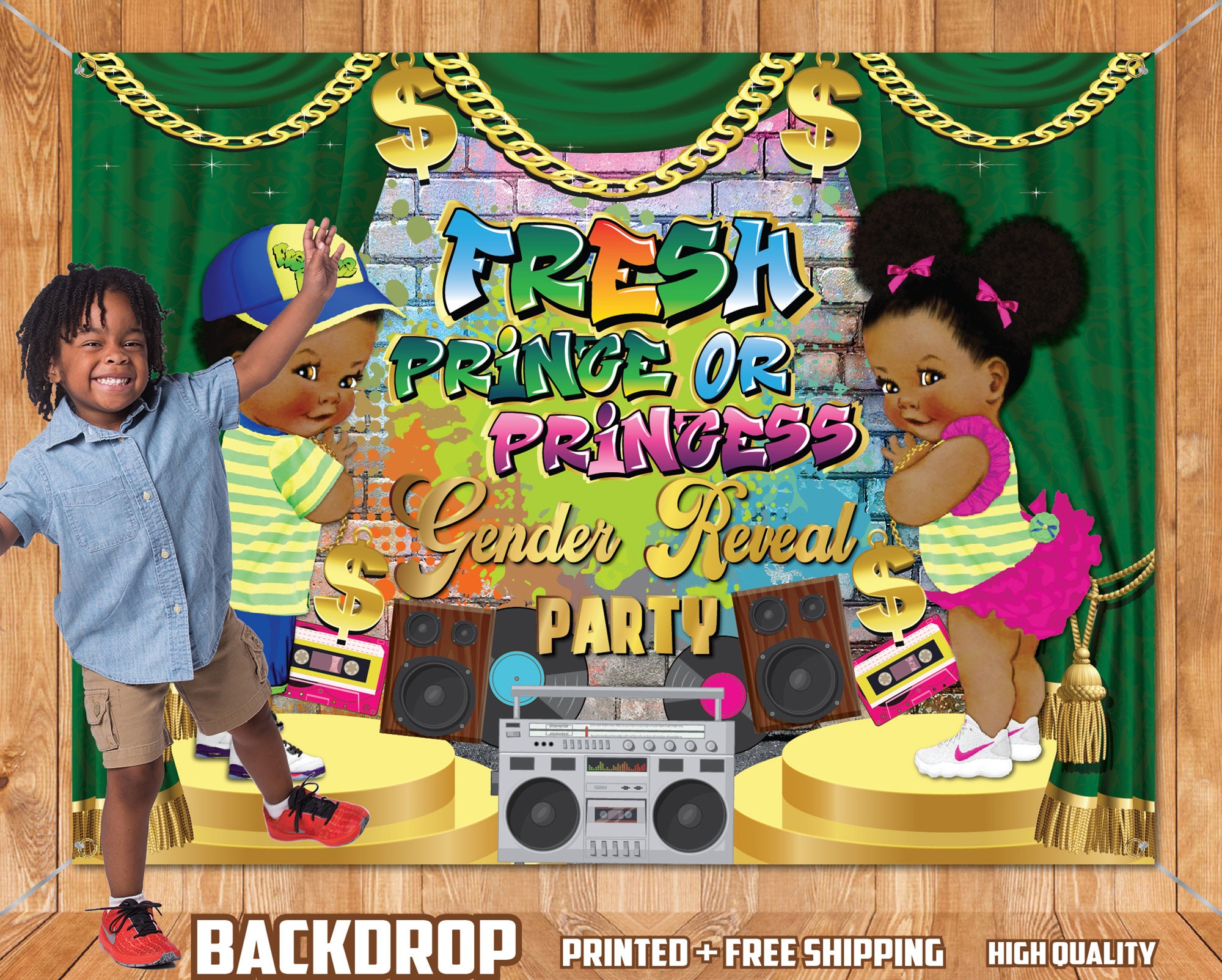 Fresh Prince or Princess Gender Backdrop - Etsy