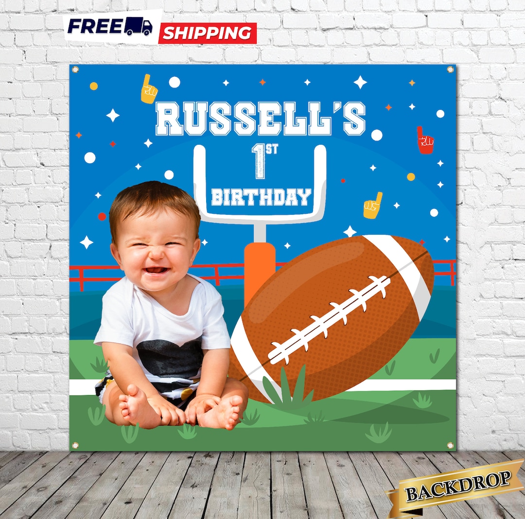 American Football Baby 1st Birthday Backdrop - Etsy