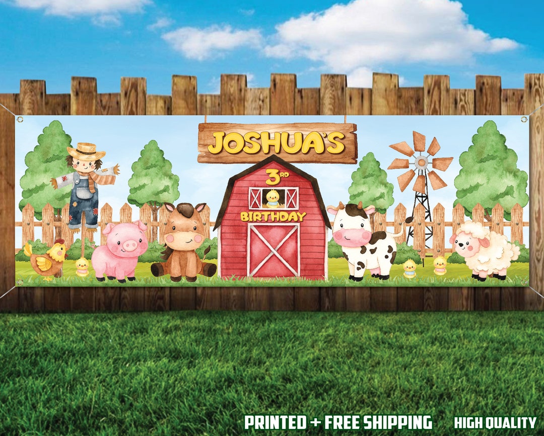 Farm Barnyard Birthday Banner - Etsy
