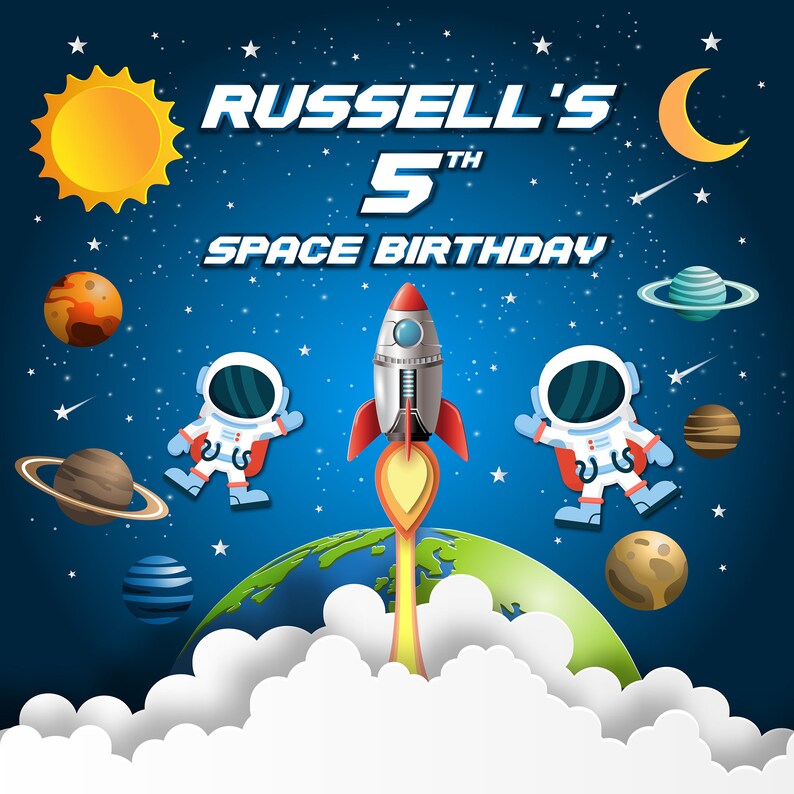 Space Astronaut Birthday Backdrop - Etsy