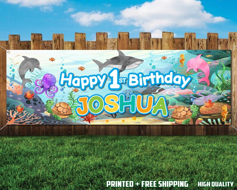 Under the Sea Shark Birthday Banner - Etsy