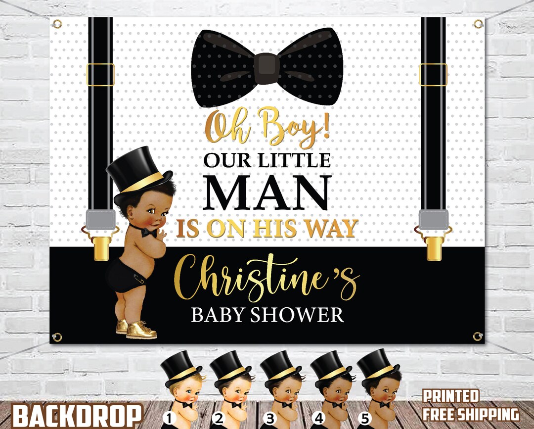 Little Man Baby Shower Backdrop - Etsy
