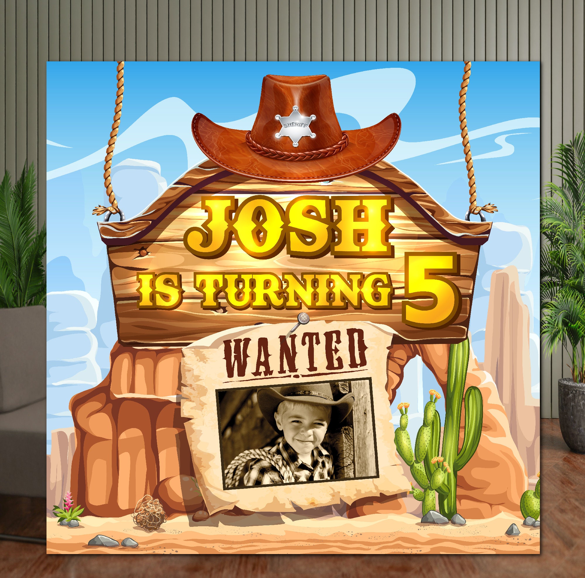 Western Cowboy Birthday Backdrop - Etsy