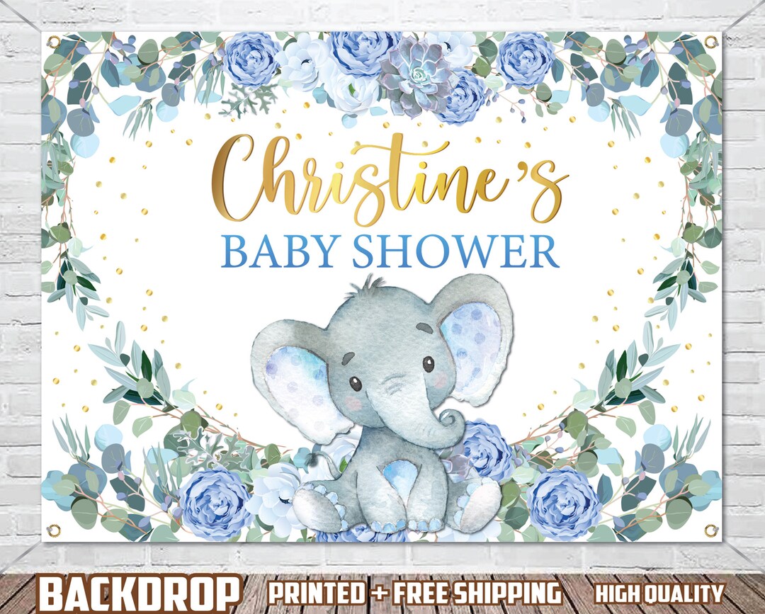 Elephant Baby Shower Backdrop - Etsy
